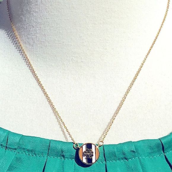 Tory Burch | Jewelry | Tory Burch Double T Logo Enamel Neutralcolors ...
